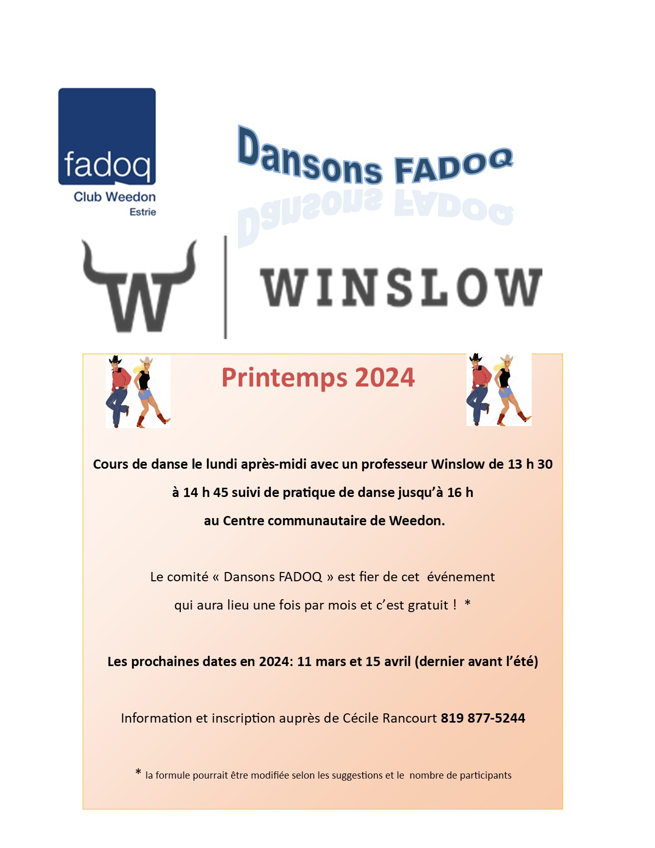 Club FADOQ Weedon - Réseau FADOQ